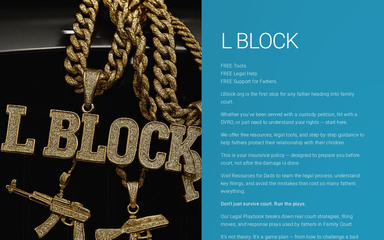 L BLOCK 🛡️ Fighting for Fathers, Brawling for Family Court Reform.